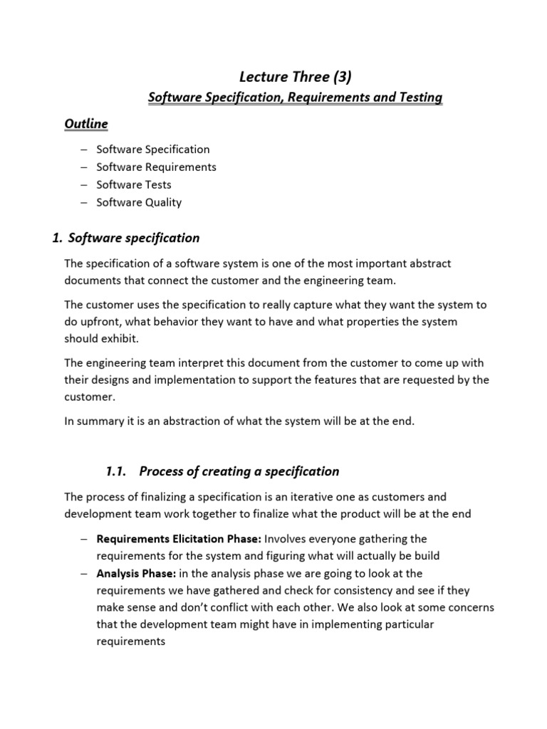 Lecture 3 Introduction To Software Engineering | PDF | Software Testing ...