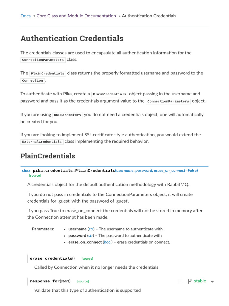 Pika Authentication Credentials Guide | PDF | Parameter (Computer ...