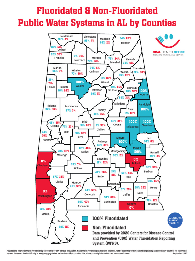Oral Health Flouridation Map 2023 | PDF
