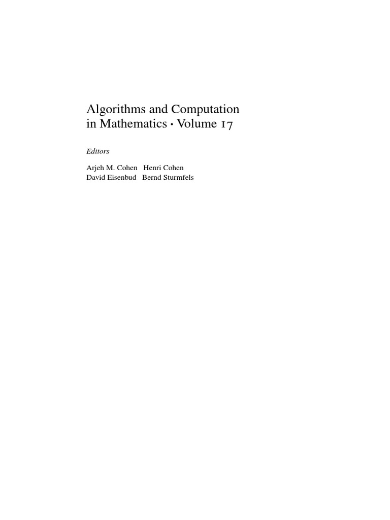 Algorithm and Computation in Math Emetics | PDF | Ring (Mathematics ...