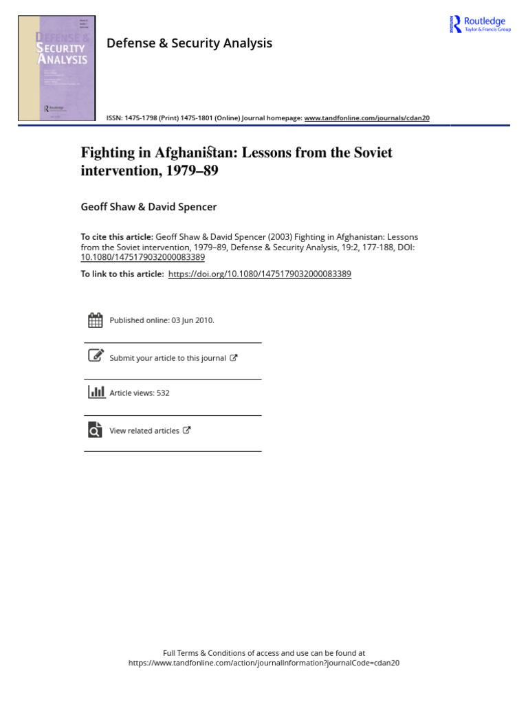 Soviet Lessons from Afghan War 1979-89 | PDF | Rocket Propelled Grenade ...