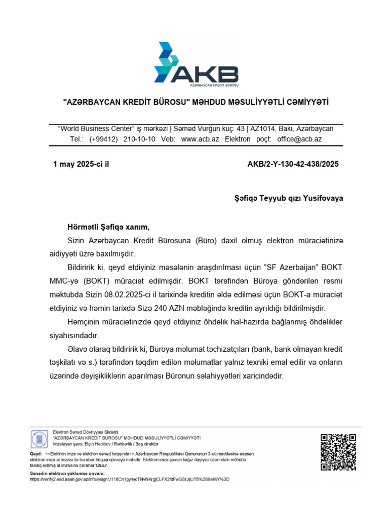 AKB - 2-Y-130!42!438 - 2025 Şəfiqə Yusifova Teyyub Qız | PDF