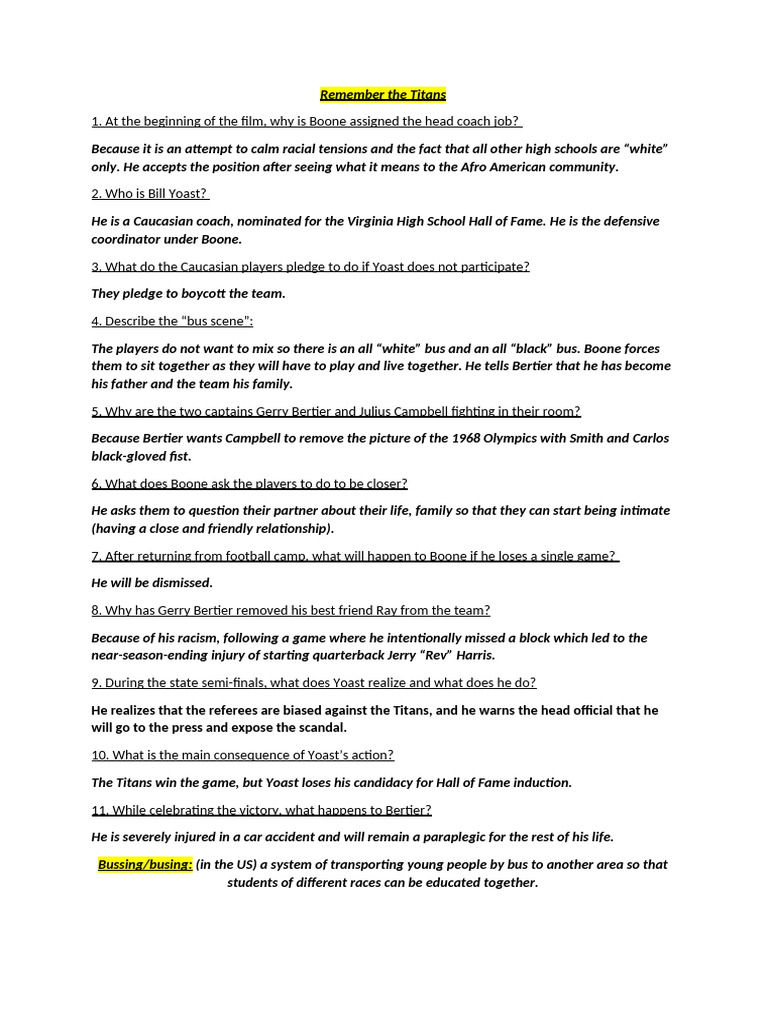 2° Remember the Titans | PDF