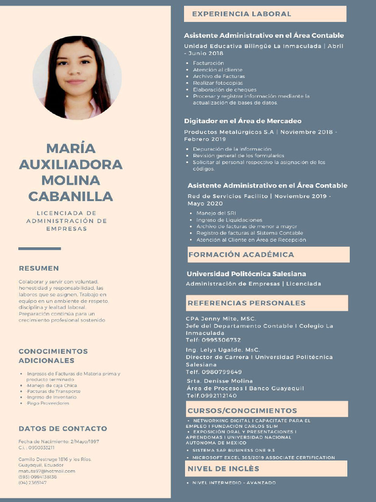 Currículum Vitae María Molina | PDF