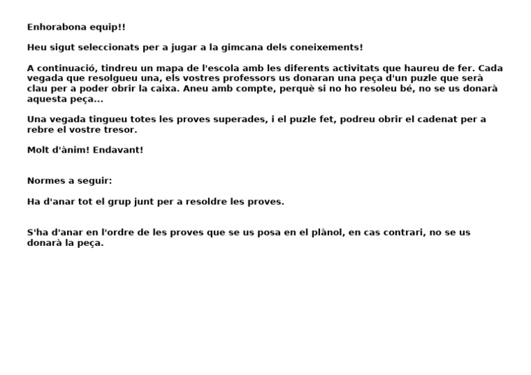 Enhorabona Equip | PDF