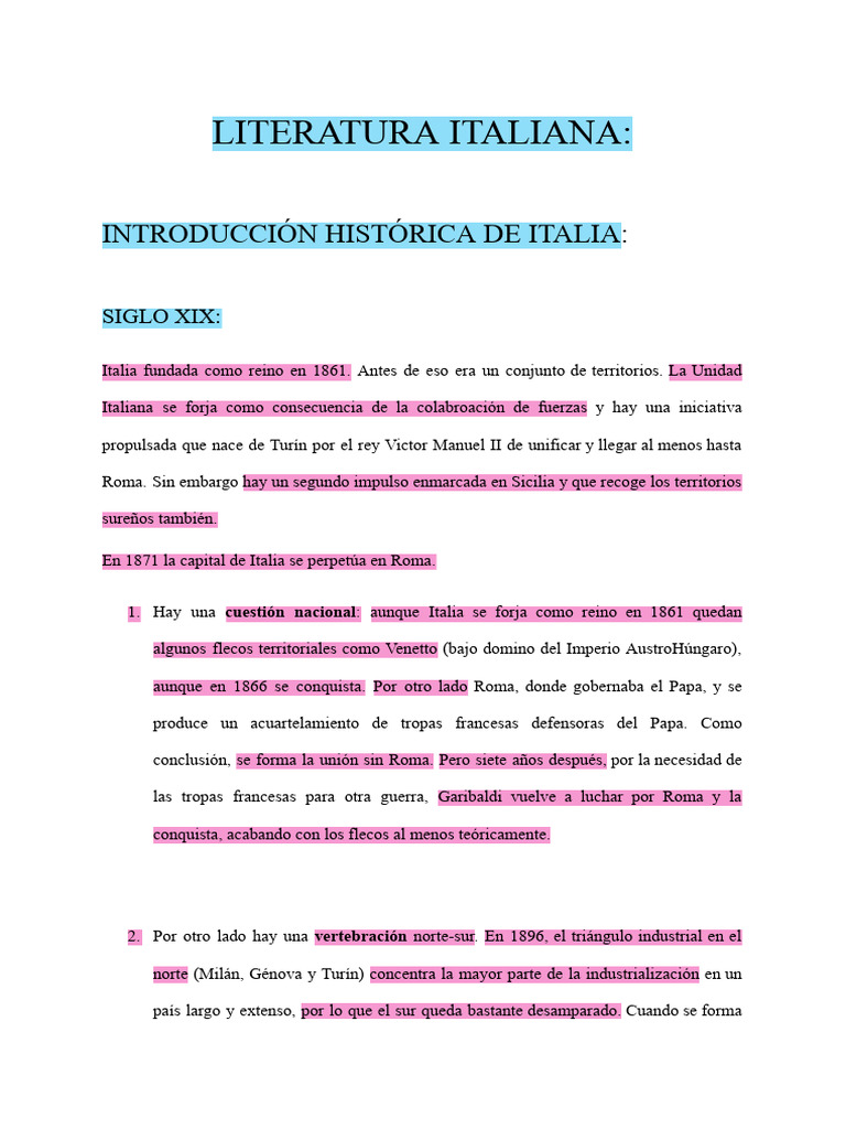 Contexto Histórico Italiano | PDF | Reino de italia | Benito Mussolini