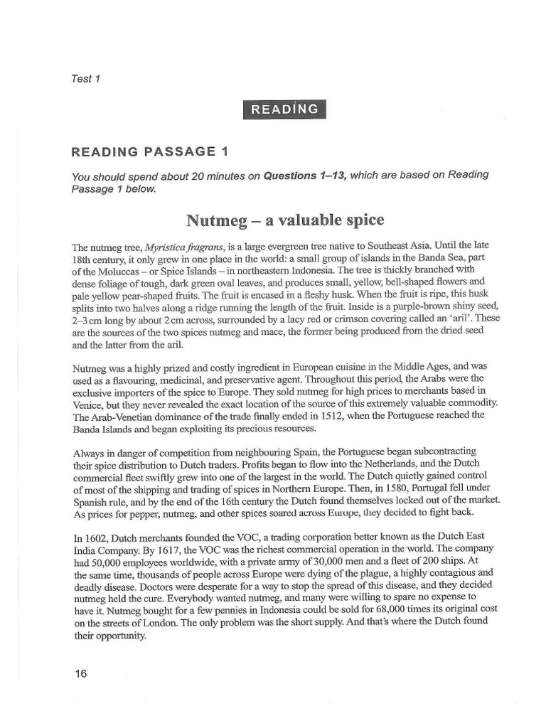 Reading Test 1 - Cambridge 15 | PDF