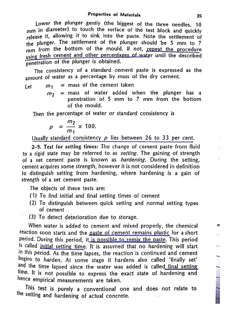 Setting Time of Cement Test | PDF