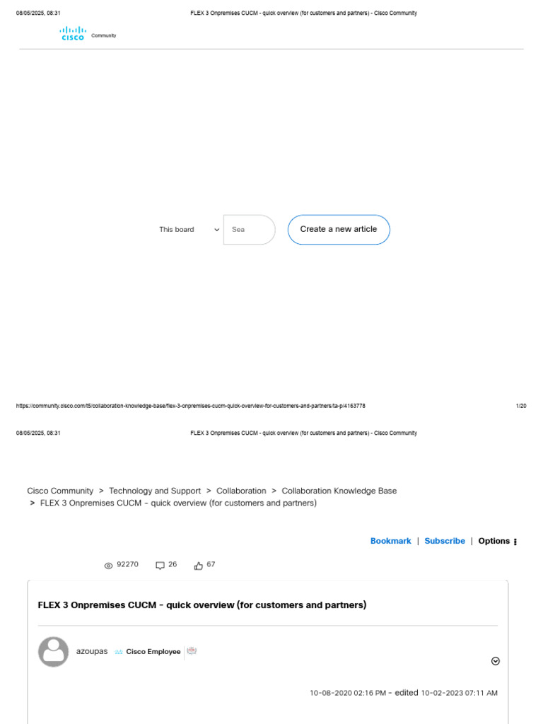 FLEX 3 Onpremises CUCM - Quick Overview (For Customers and Partners) - Cisco Community | PDF ...