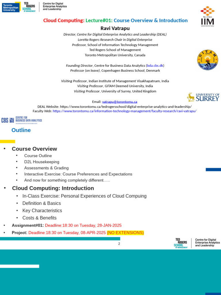 CloudComputing-Lecture#01 CourseOverviewIntroduction | PDF | Cloud Computing | Computing