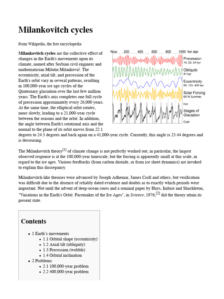 Understanding Milankovitch Cycles | PDF | Apsis | Ice Age