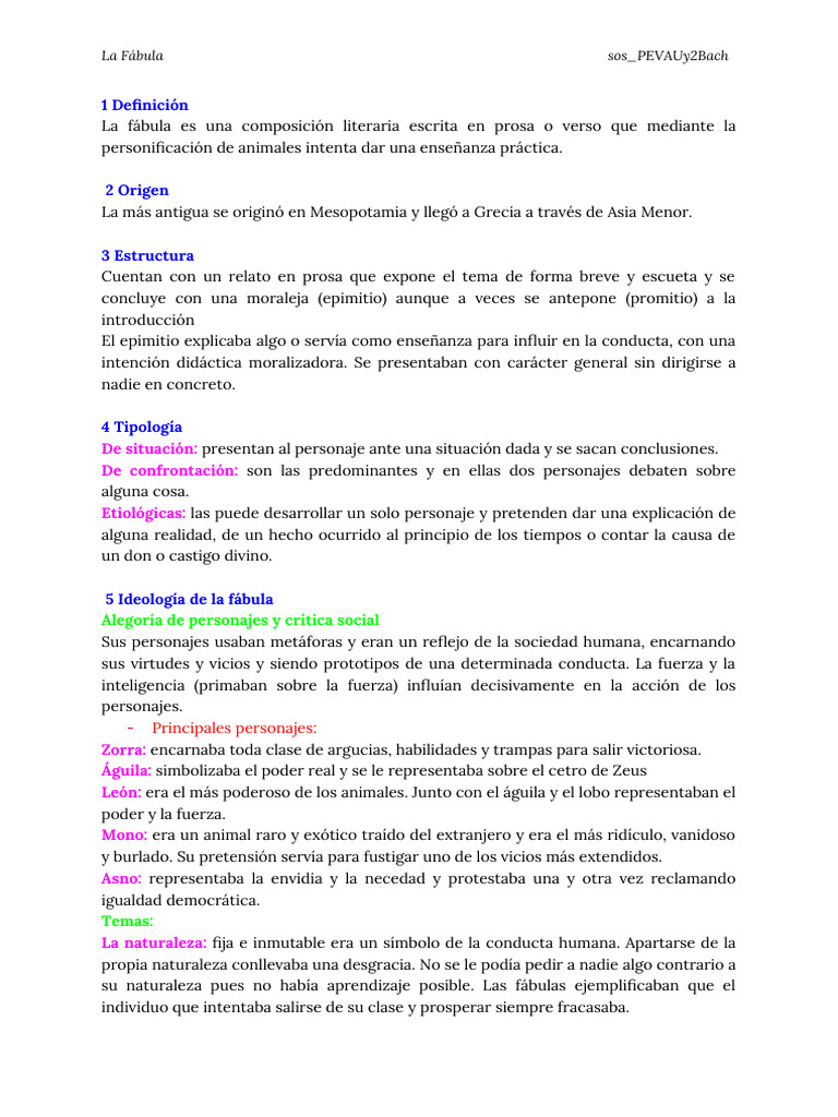 Fábula Griega: Definición y Tipología | PDF | Fábula | Esopo