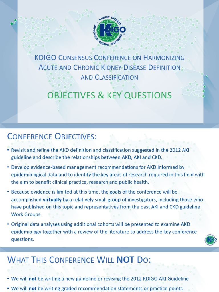 KDIGO AKD Objectives Key Questions | PDF