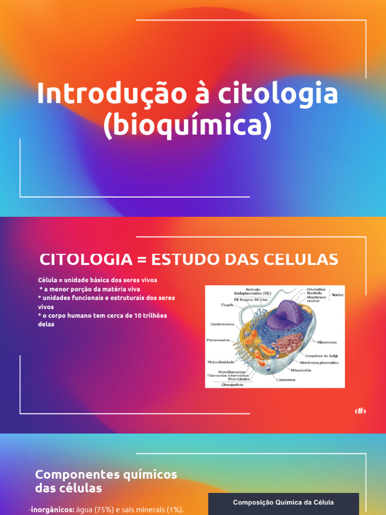 Introdução à Citologia e Bioquímica Celular | PDF | Carboidratos | Lipídio