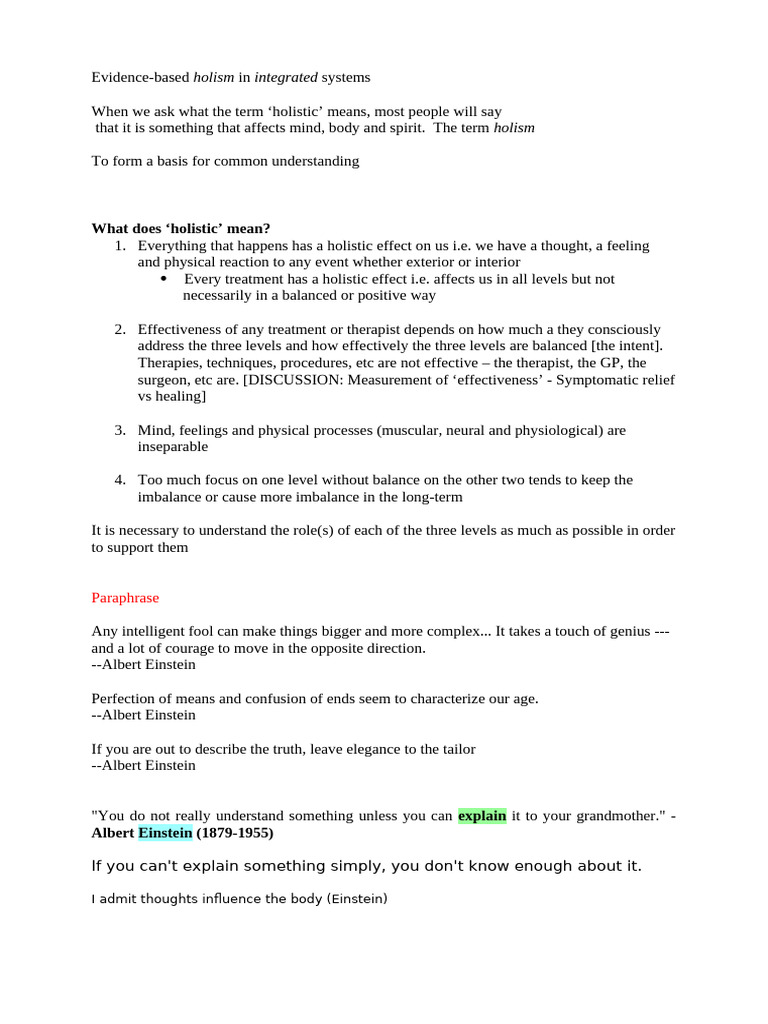 Understanding Holism in Integrated Systems | PDF