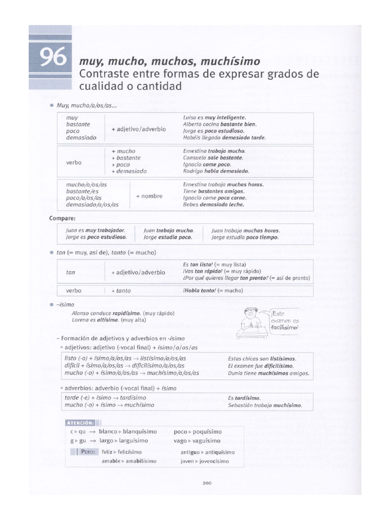 Mucho, Bastante, Poco Gramatica Del Uso b1-b2 | PDF