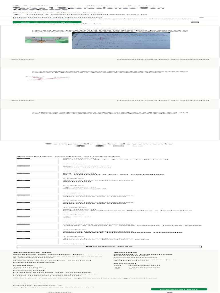Tarea 1 Operaciones Con Vectores PDF | PDF