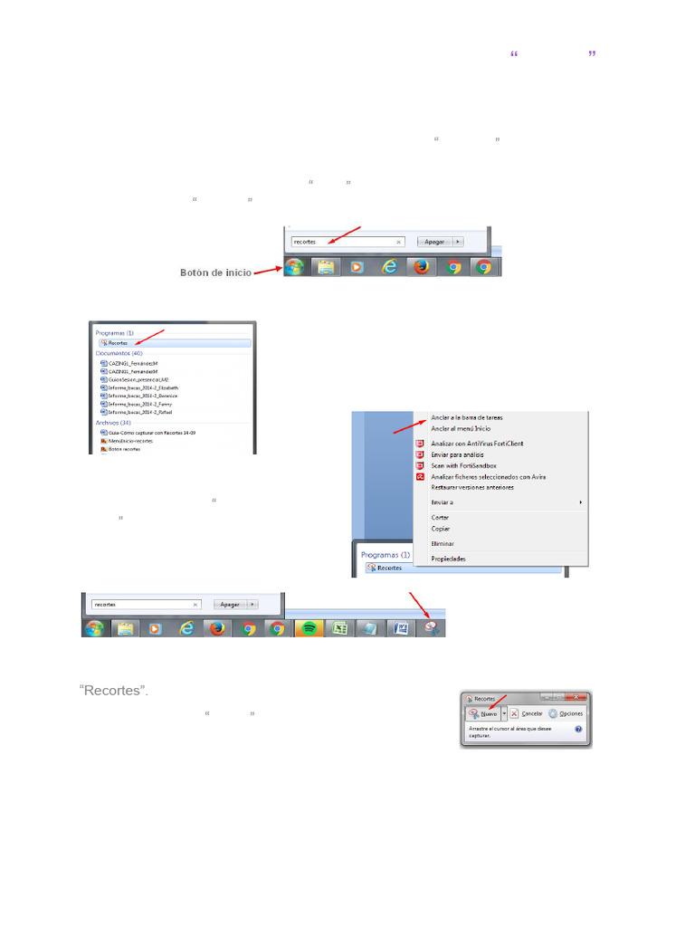 Capturas de pantalla con Recortes en Windows | PDF | Botón (Computación ...