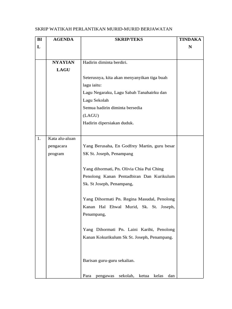 Skrip Watikah Perlantikan | PDF