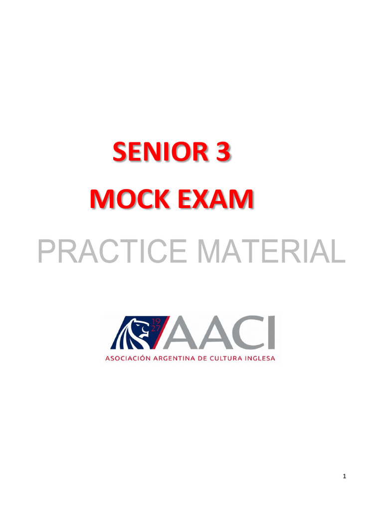Senior 3 Mock Exam Set 1 Guide | PDF | Qualifications | Tests