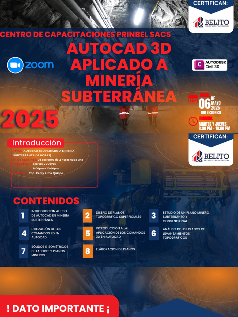 Autocad 3D en Minería Subterránea | PDF | Cad automático | Topografía