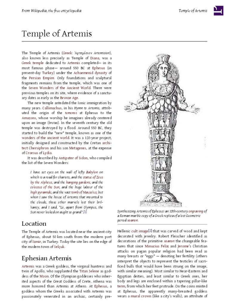 Temple of Artemis | Classical Antiquity | Religion And Belief | Free 30 ...