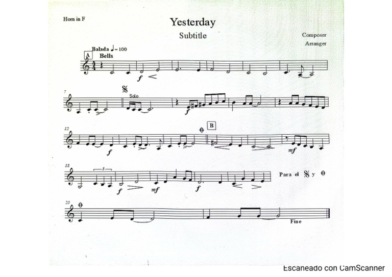 Yesterday, Corno | PDF