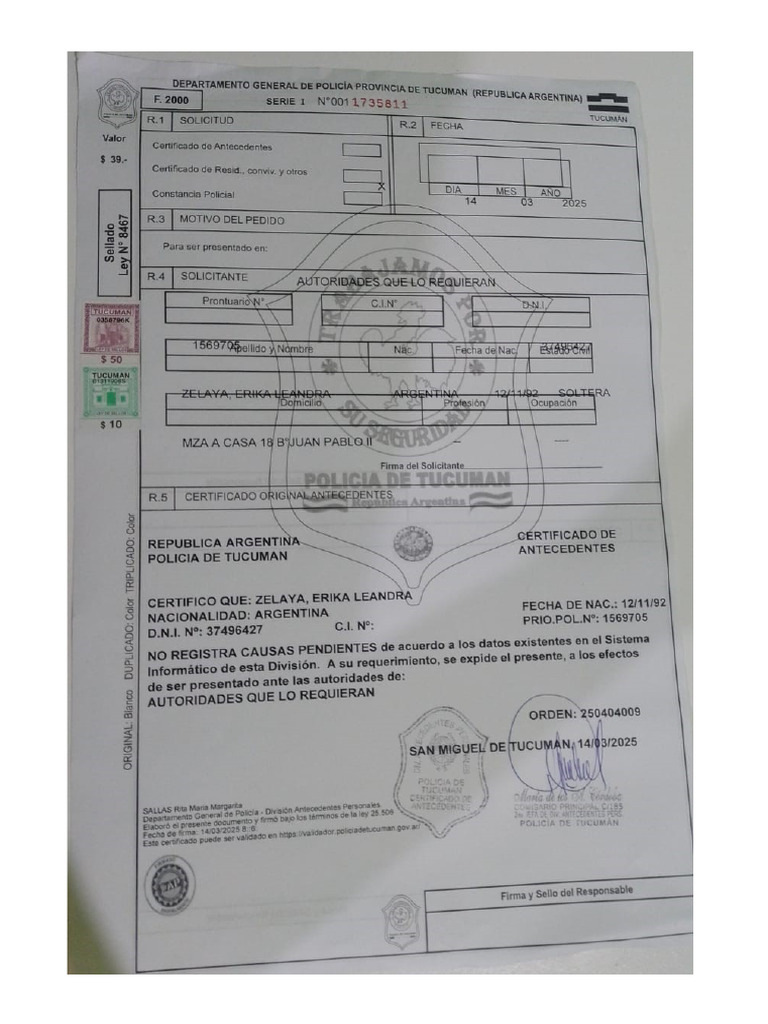 Certificado de Buena Conducta | PDF