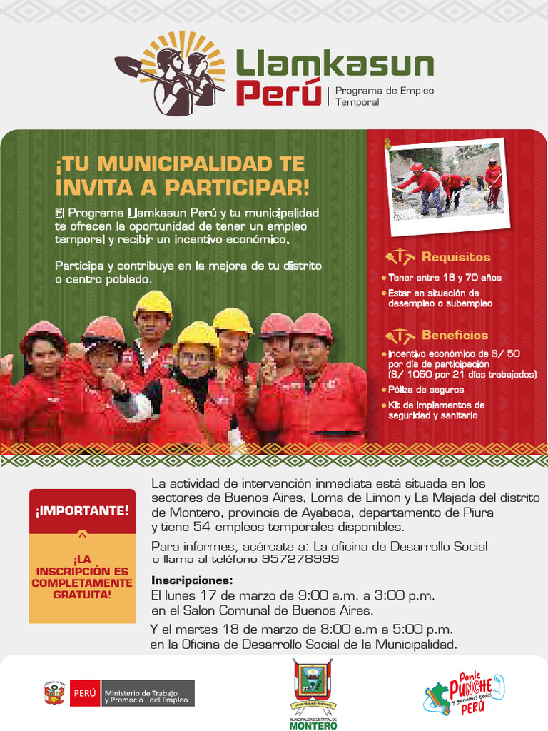 Afiche A3 - Llamkasun - 21dias (2025) - Montero | PDF