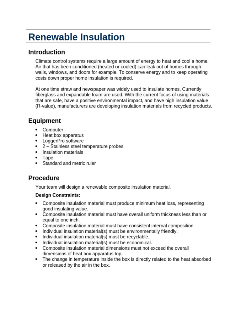 Renewable Composite Insulation Design | PDF | Building Insulation ...