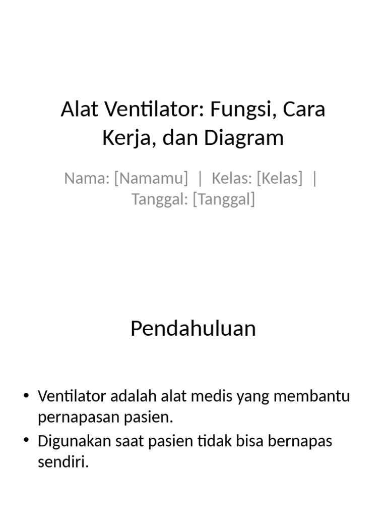 Fungsi dan Cara Kerja Ventilator Medis | PDF