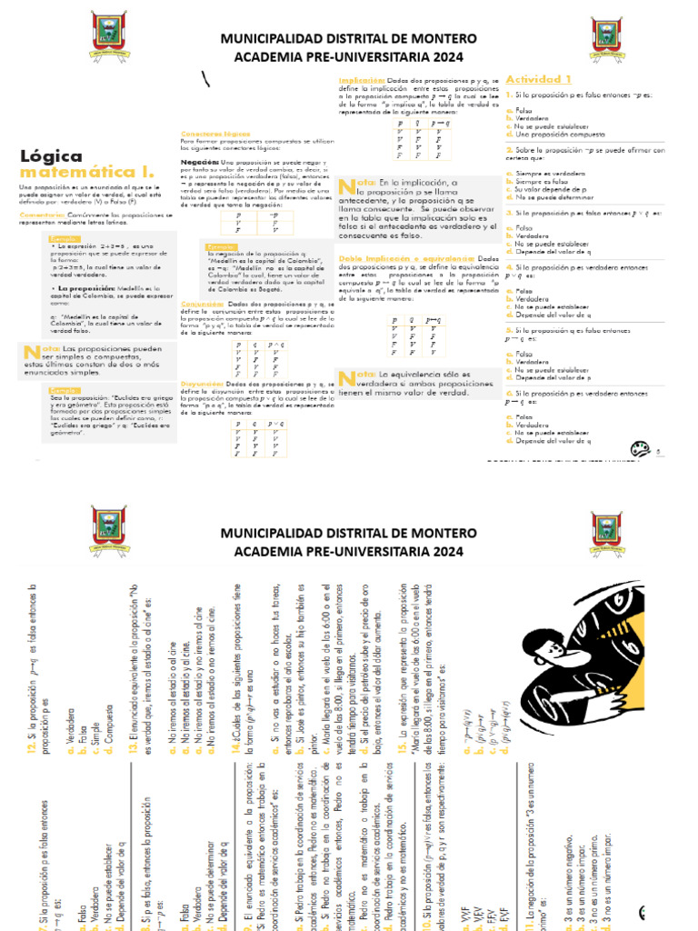 Academia Pre-Universitaria Montero 2024 | PDF