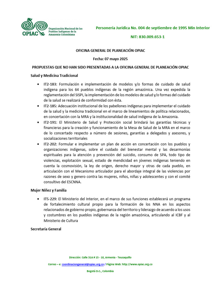 Reporte Radicación Propuestas OGP 07052025 | PDF | Colombia | Bogotá
