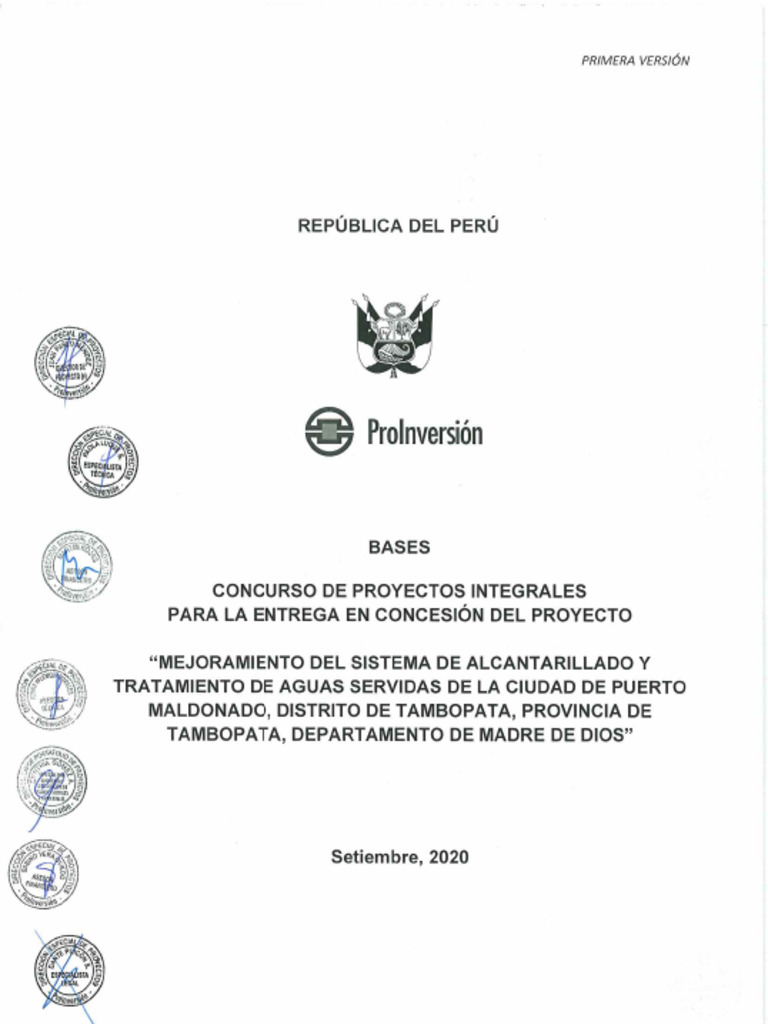BASES PTAR Pto Maldonado 0920 | PDF