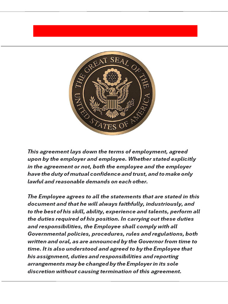 Government Employment Contract Terms | PDF