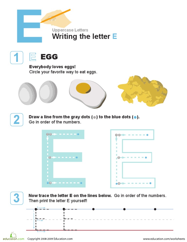 Letter E Worksheets for Kids | PDF | Language Arts & Discipline | Home ...