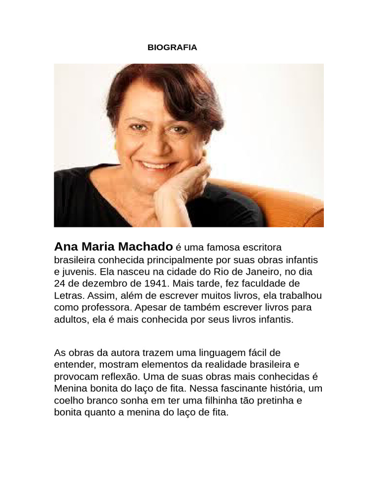 Biografia de Ana Maria Machado | PDF