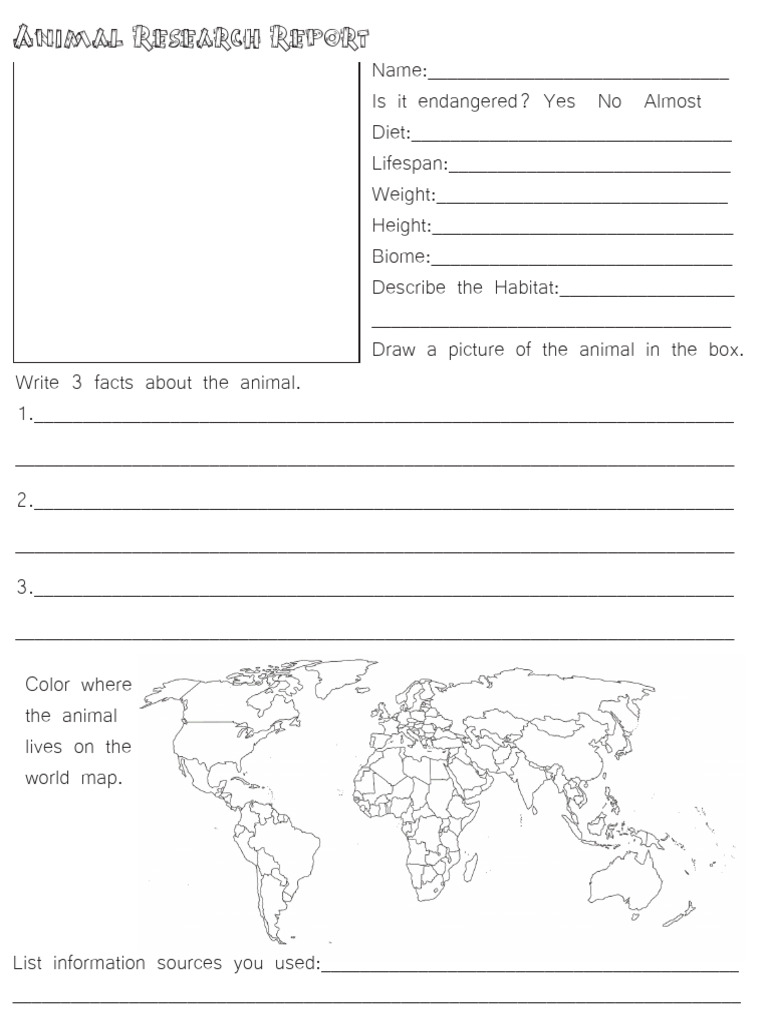 Animal Research Report Template | PDF