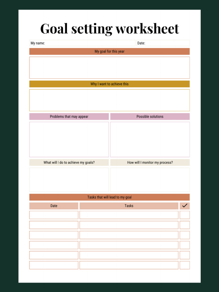 Goal Setting Worksheet | PDF
