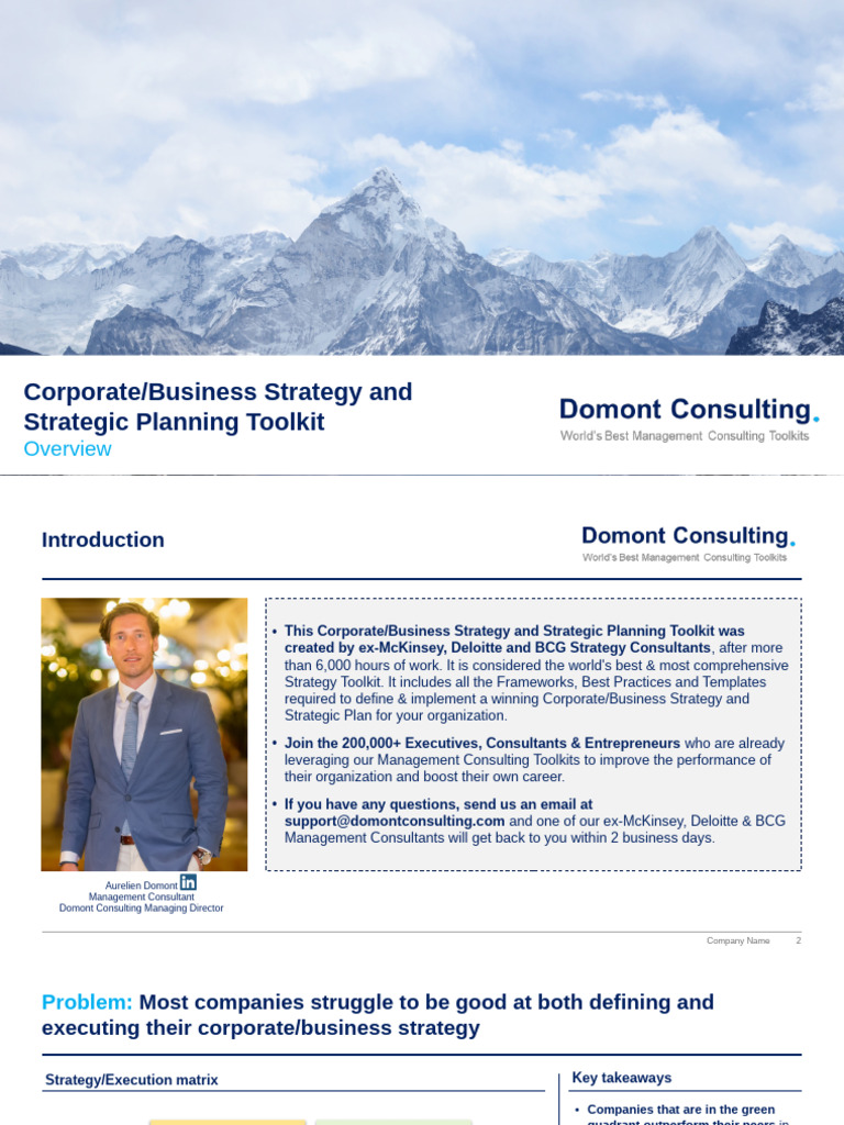 Business Strategy & Strategic Planning Toolkit - Overview | PDF ...