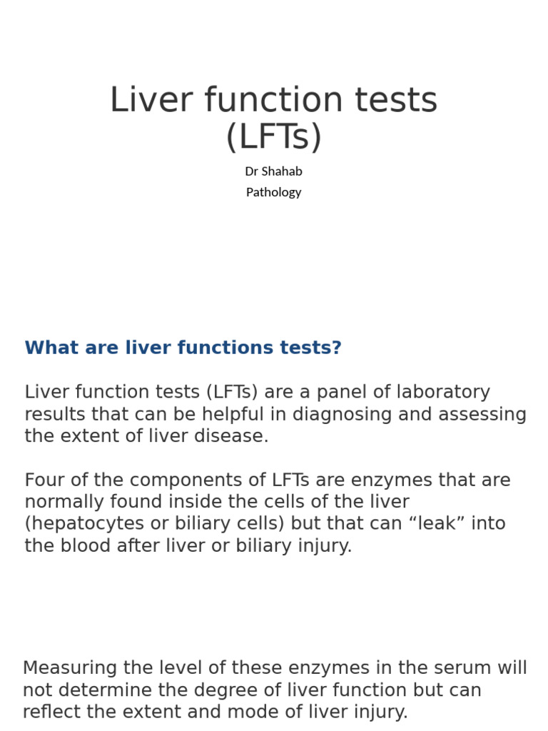 Lfts | PDF | Liver | Alanine Transaminase
