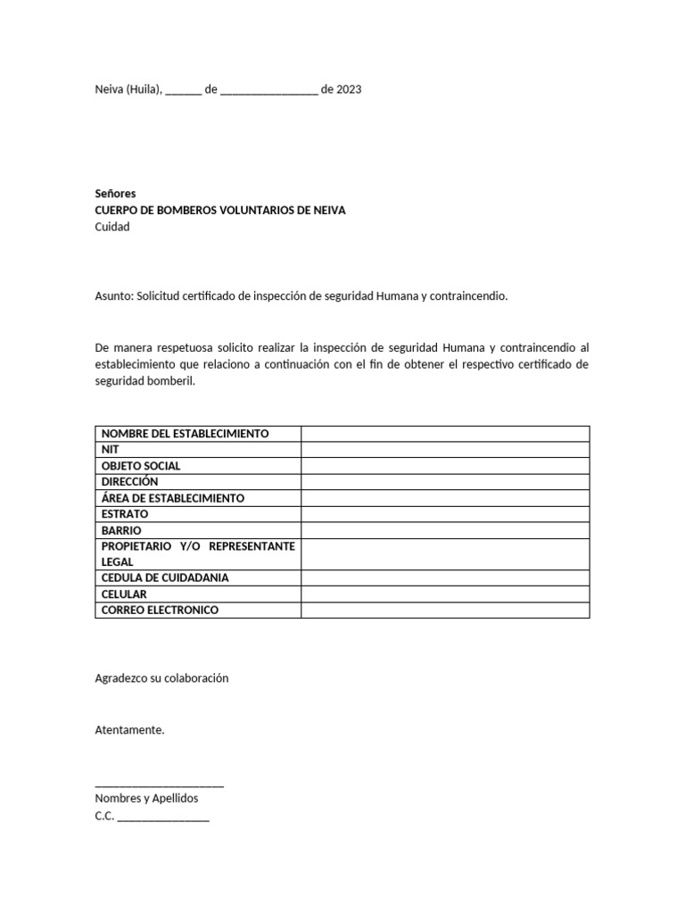 Formato Acta de Solicitud de Inspeccion | PDF