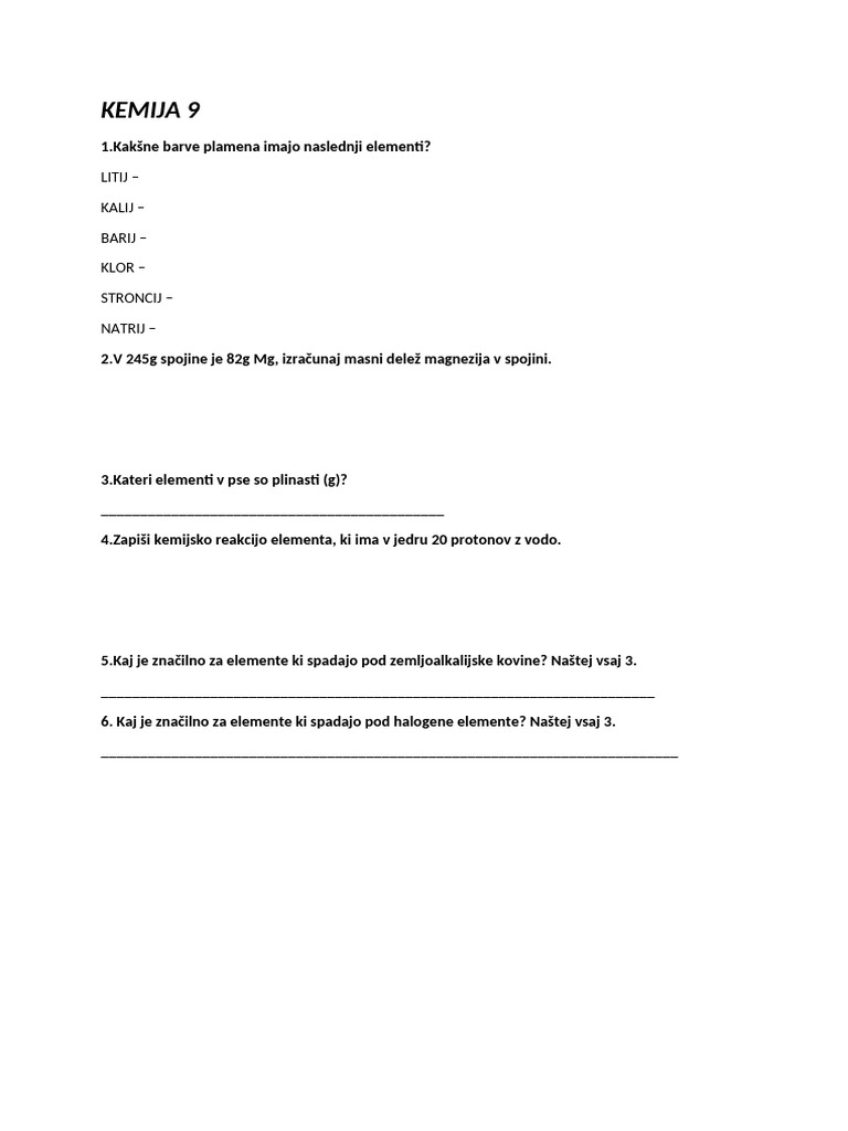 Kemija 9 | PDF