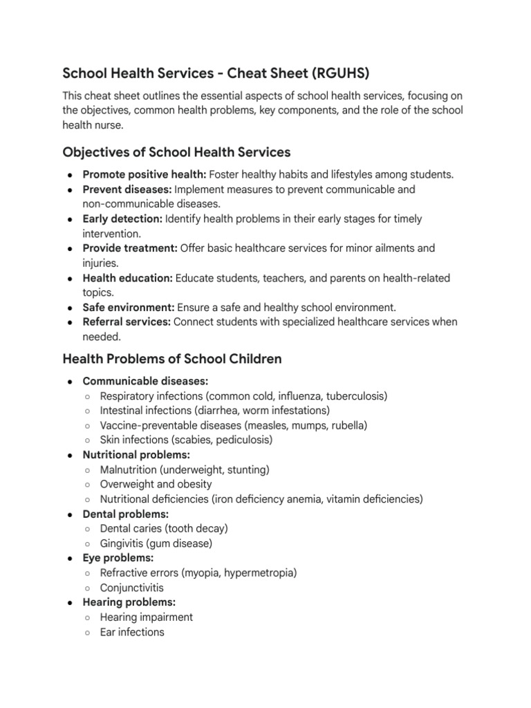School Health Services Overview | PDF | Health Care | Medical Specialties