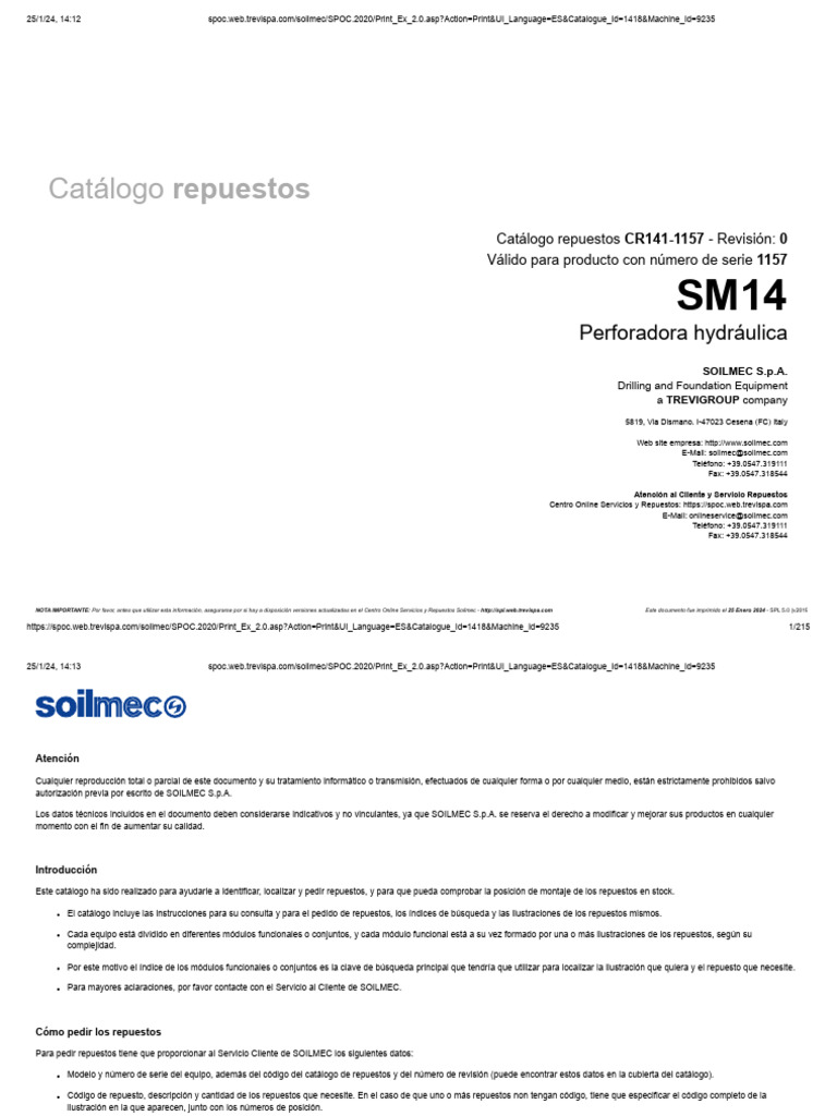 SM14 Serie 1157 Repuestos | PDF | Motores