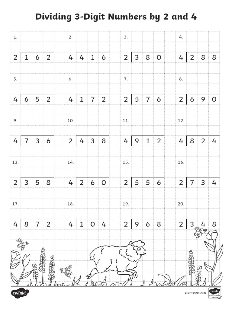 Cfe M 1707223491 Spring Themed Dividing 3 Digit Numbers by 2 and 4 On ...