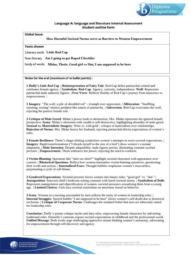 io outline | PDF | Patriarchy | Feminism