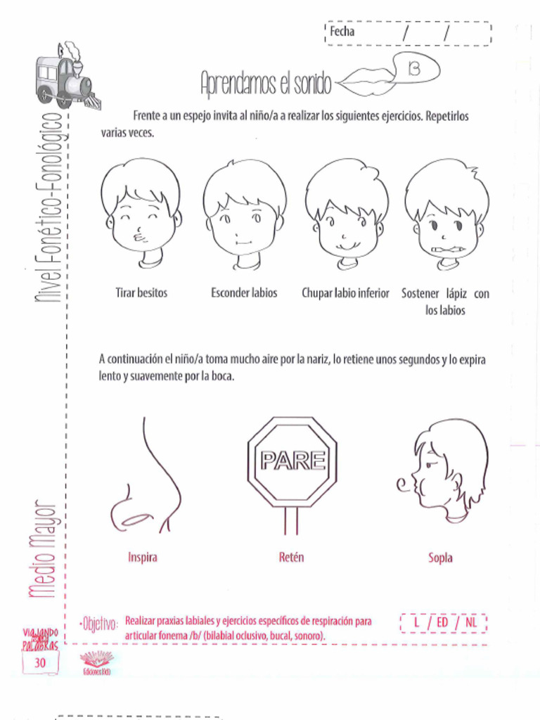 Guía N°10 Fonema B - Medio Mayor | PDF