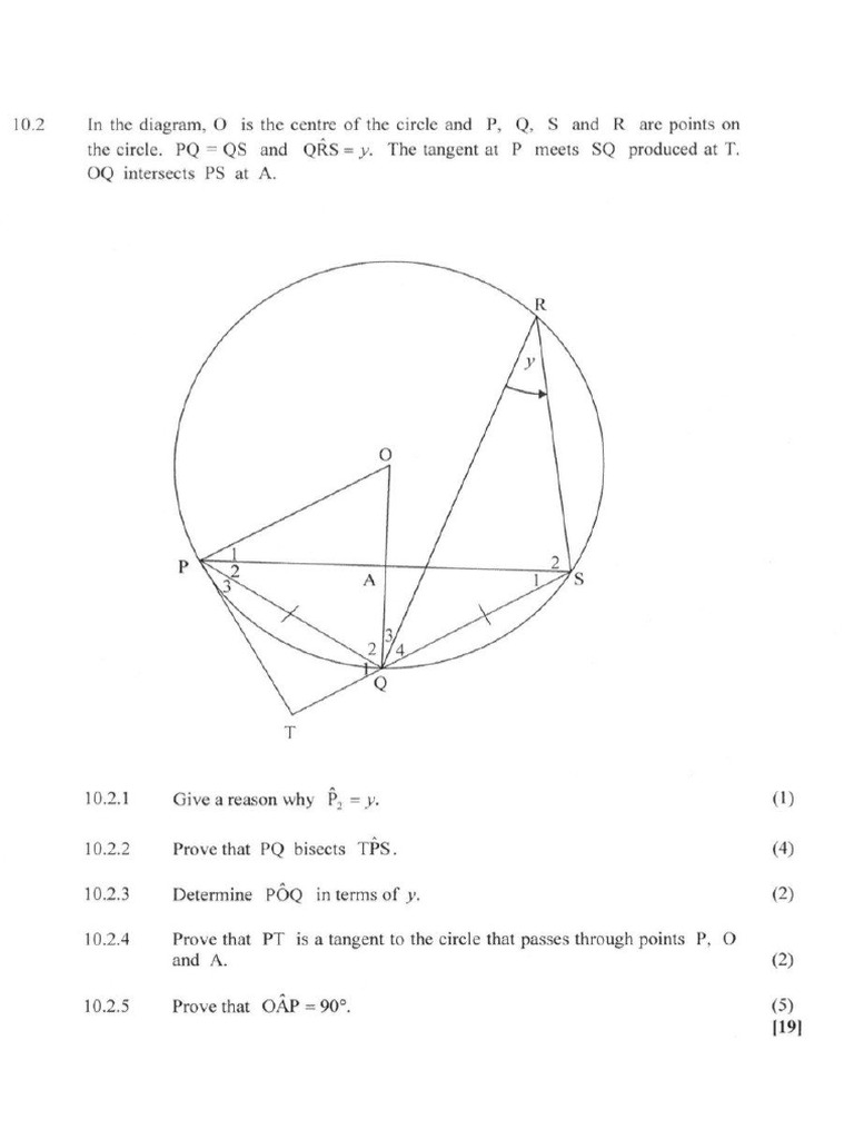 Euclidean Geometry Test Grade 11 & 12 | PDF