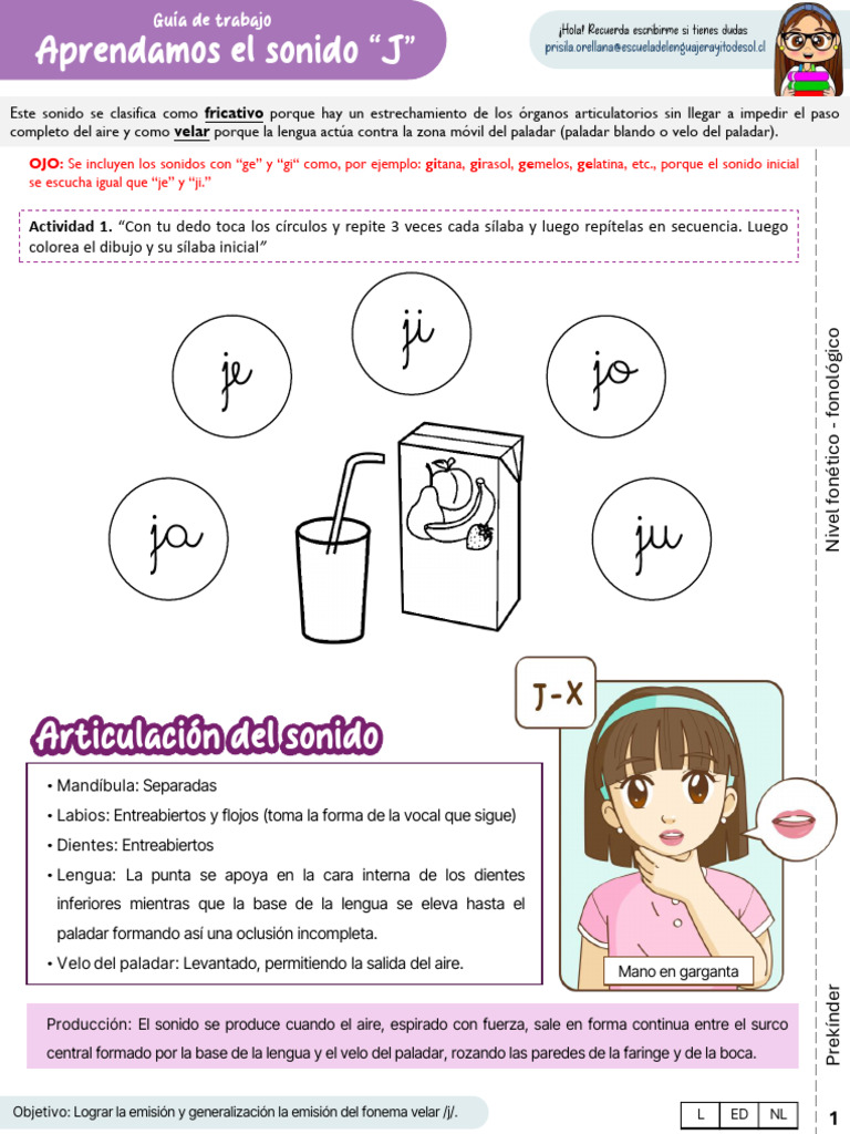 Aprendiendo el sonido "J" en Prekínder | PDF | Comunicación humana ...